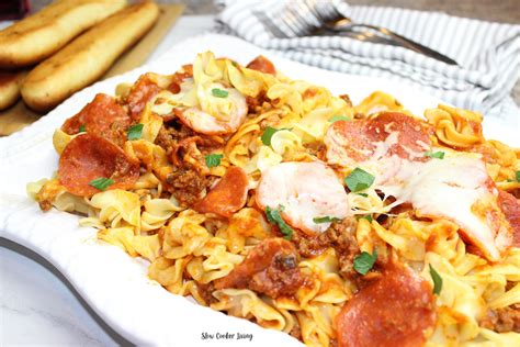 Crock Pot Pizza Casserole Slow Cooker Living