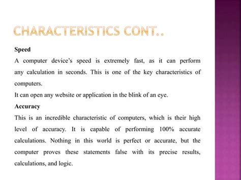 Characteristics Of Computer Pptx
