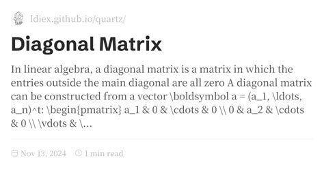 Diagonal Matrix