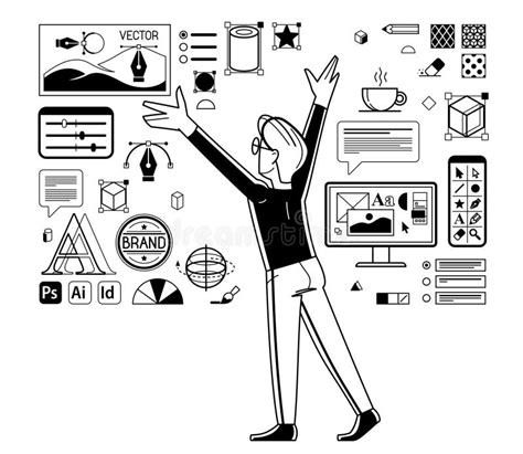 Graphic Designer Doing Some Creative Job Using Computer Software