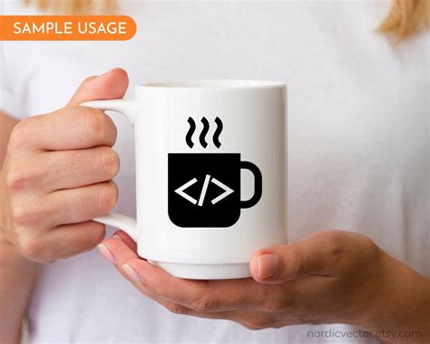 Programmer Svg Coding Mug Svg Programming Coffee Cup Icon Svg Png Dxf Clipart Cut File For