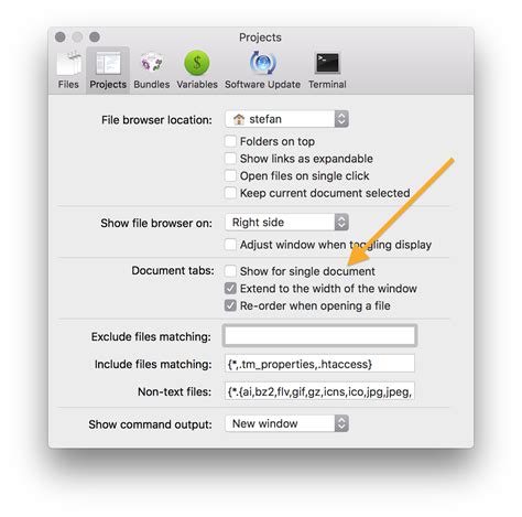 Textmate2 Way To Always Show Window Tabs In Textmate 2 Stack Overflow