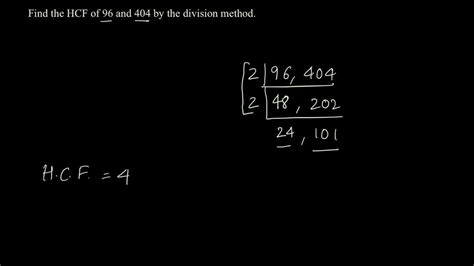 Find Hcf By Euclidean Division Algorithm Youtube