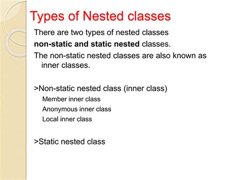 Inner Classes In Java Pptx