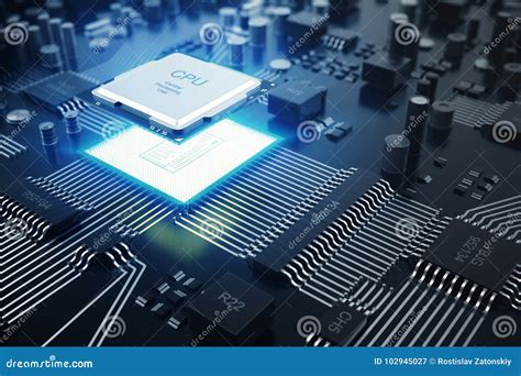 3d Rendering Central Computer Processors Cpu Concept Electronic Engineer Of Computer Technology