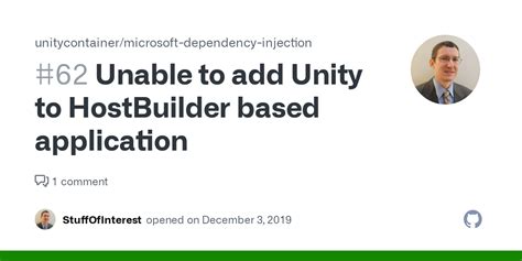 Unable To Add Unity To HostBuilder Based Application Issue 62
