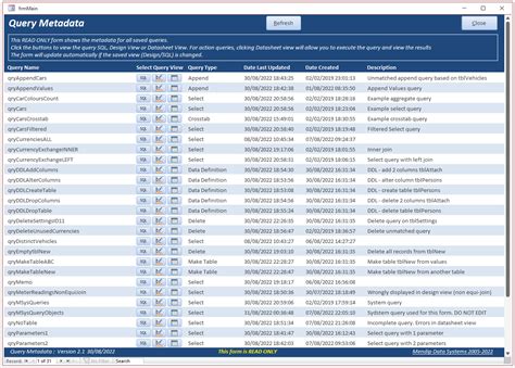 Query Metadata And Viewer