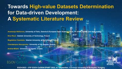 Towards High Value Datasets Determination For Data Driven Development A Systematic Literature