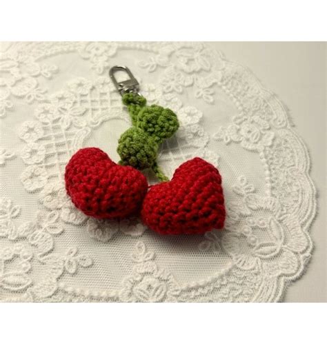 인기템 가방고리 키링 체리 하트 추천 뜨개 티몬