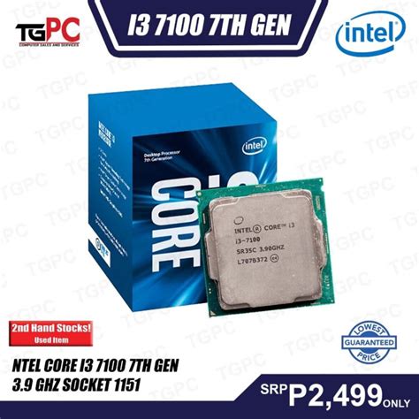 Hot Tbqpbwal Processor Intel Core I3 7100 7th Gen 3 9 Ghz Socket 1151 Lazada Ph