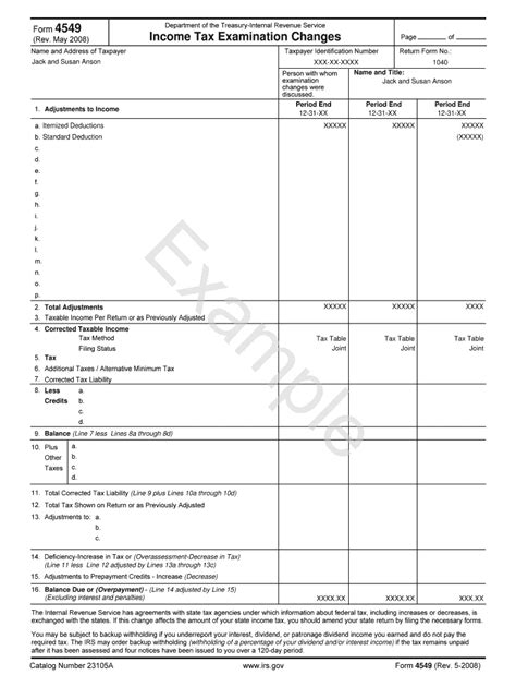 Irs 4549 Form Fill Online Printable Fillable Blank Pdffiller