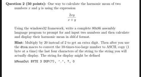 Solved Question 2 50 Points One Way To Calculate The