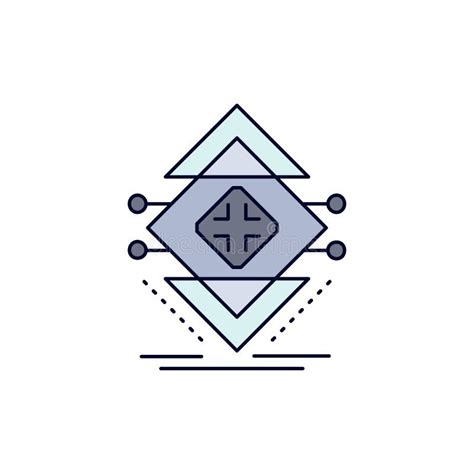 Computing Data Infrastructure Science Structure Flat Color Icon Vector Stock Vector