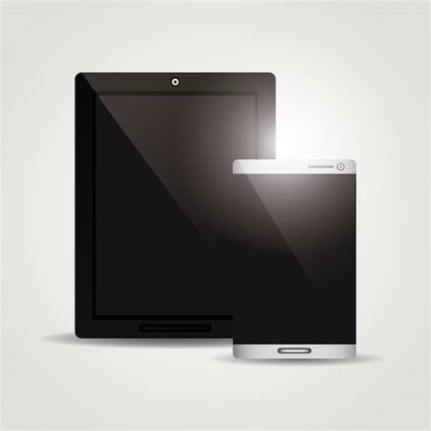 태블릿 및 스마트 폰 아이콘 프리미엄 벡터