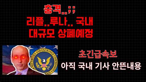 리플 충격대규모 줄상폐 나왔네요최종판결 설명할 시간이 없어요 ㅈ된겁니다 리플전망 리플 이더리움 Youtube