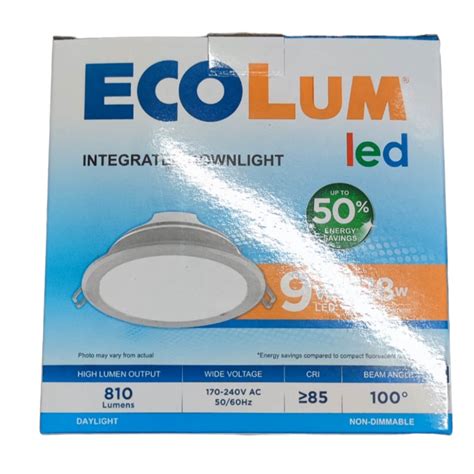 Ecolum 9w Led Downlight Daylight 6500k 220v Cdl223109dl Shopee