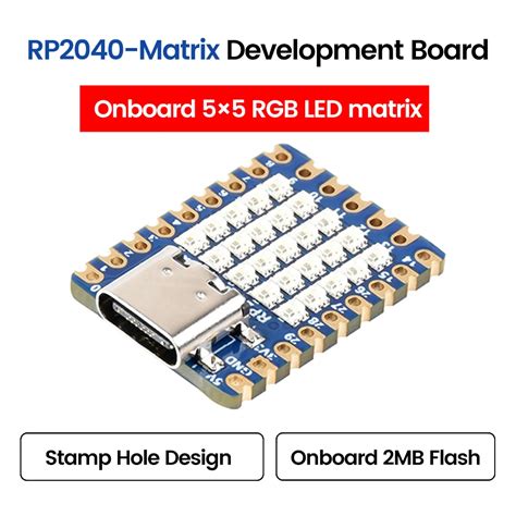 Rp2040 Matrix Development Board 5 5 Rp2040 Rgb Led Matrix Based On Rp2040 Dual Core Processor