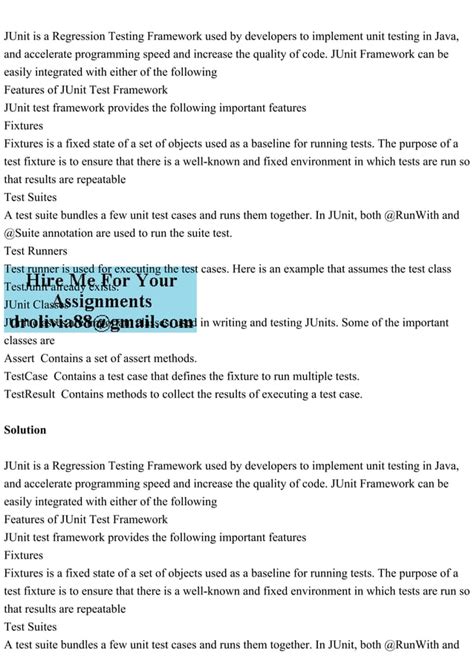 Junit Is A Regression Testing Framework Used By Developers To Implem