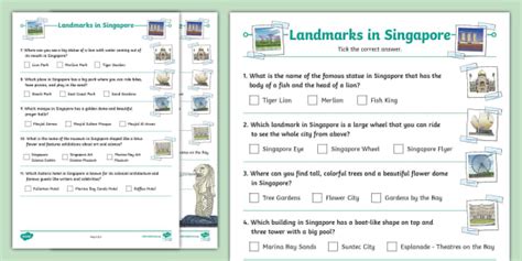 Landmarks In Singapore Quiz Teacher Made Twinkl