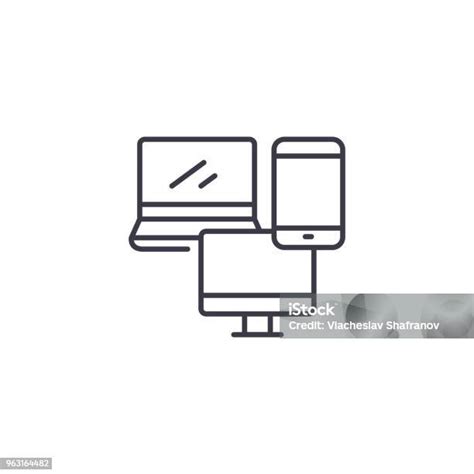 적응형 디자인 선형 아이콘 개념입니다 적응형 디자인 라인 벡터 기호 상징 그림 개념에 대한 스톡 벡터 아트 및 기타 이미지 개념 개발 건설 현장 Istock