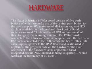 Lucky Seven Game Using Segment Display In Fpga Ppt