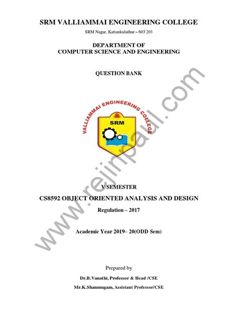 Ooad Qb Pdf Use Case Class Computer Programming