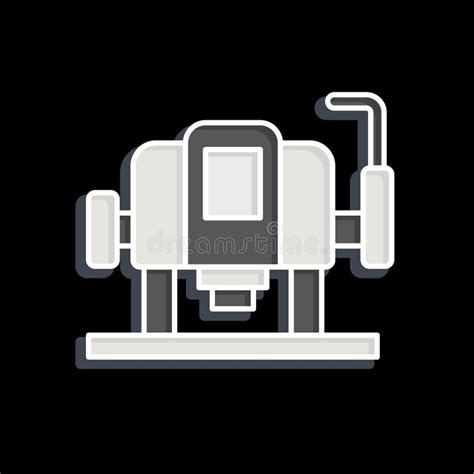 Icon Wood Router Related To Construction Symbol Glossy Style Simple Design Editable Stock