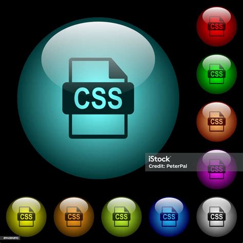 Css 檔案格式圖示在彩色照明玻璃按鈕向量圖形及更多事件圖片 事件 互聯網 圓形 Istock