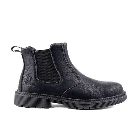 Womens Steel Toe Chelsea Boots Rubber Sole B071 Reinsho