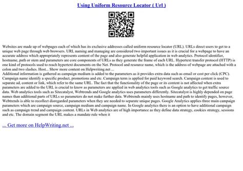 Using Uniform Resource Locator Url Ppt