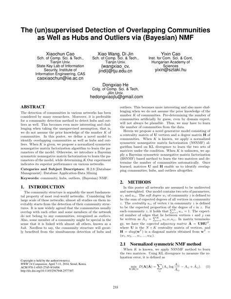 Pdf The Un Supervised Detection Of Overlapping Communities As Well