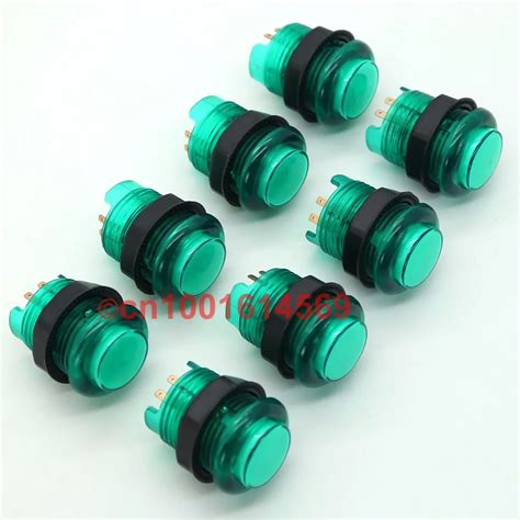 New Reyann 8pcs Lot 5V LED Light Buttons Arcade Button With Build In Microswitch For Raspberry