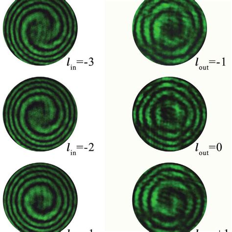 First Column Interference Patterns Of The Optical Vortices Generated