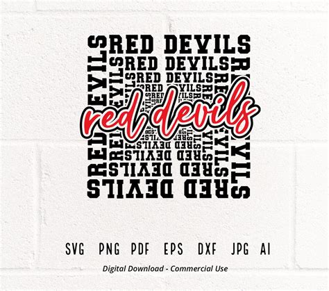 Red Devils Svg Png Red Devils Mascot Svg Red Devils Cheer Svg Red Devils Shirt Red Devils