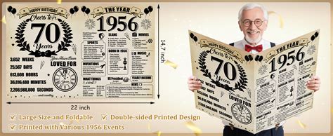 Uiorgui Large 70th Birthday Cards For Men Women Vintage