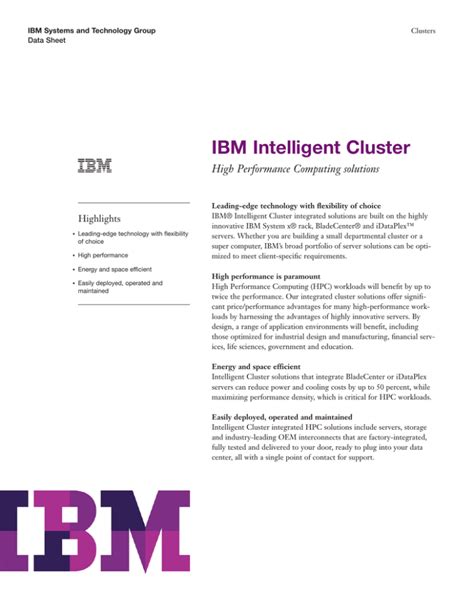 Ibm Intelligent Cluster