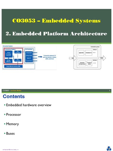 Co3053 Lecture 2 Embedded Platform Architecture Pdf Central Processing Unit Random