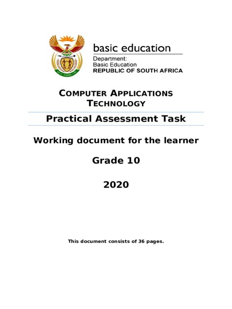 Practical Assessment Task Computer Applications Doc Template Pdffiller