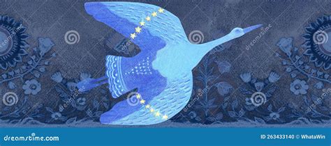 Flying Bird Peace Symbol No War Concept Hand Drawn Stock