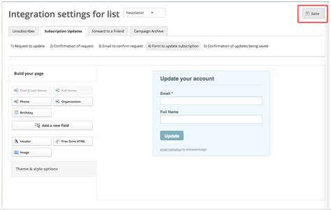 Subscription Update Form Activecampaign Help Center