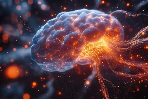 Human Brain Stimulation Or Activity With Neuron Closeup 3d Rendering Illustration Neurology