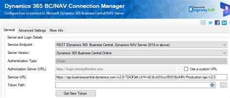 setting up an oauth connection to business central online