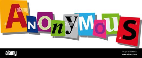 Anonymous Word And Text Cut From Paper In Flat Design Stock Vector Image And Art Alamy