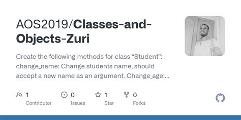 Github Aos Classes And Objects Zuri Create The Following Methods