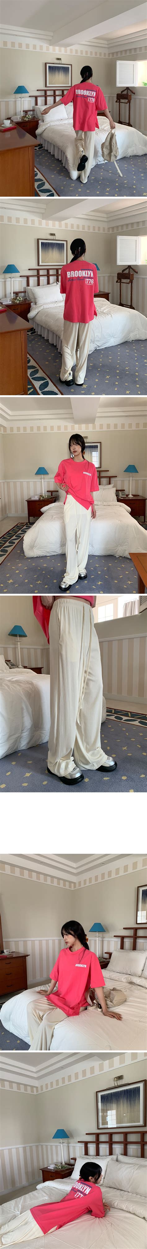 여자 Ss H라인 편한 골지 고무줄 쿨 팬츠