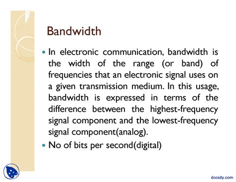bandwidth advanced data communication systems lecture slides docsity