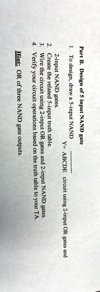 Part B Design Of 5 Input Nand Gate 1 To Design Draw A 5 Input Nand 2