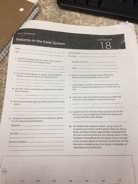 Solved PART ASTRONOMY Patterns In The Solar System LAB Chegg