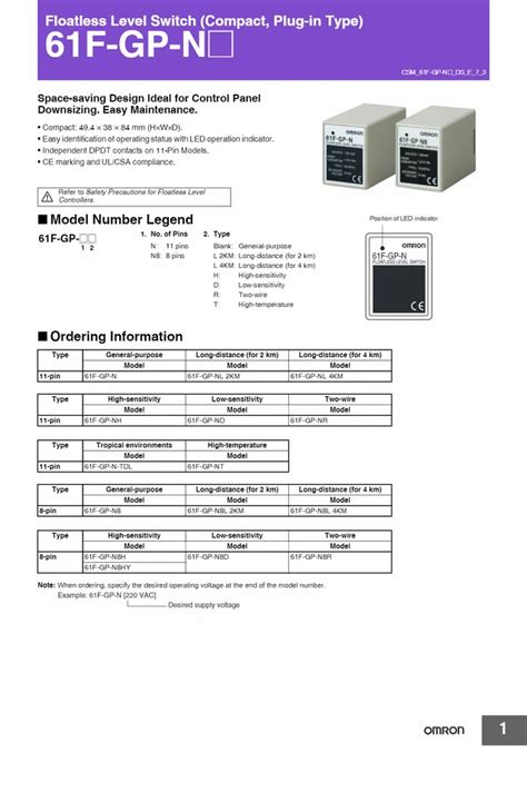Omron Floatless Relay Switch 61f Gp N At ₹ 3175piece New Delhi Id