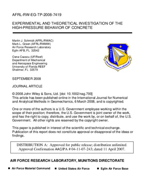 Pdf Experimental And Theoretical Investigation Of The High Pressure